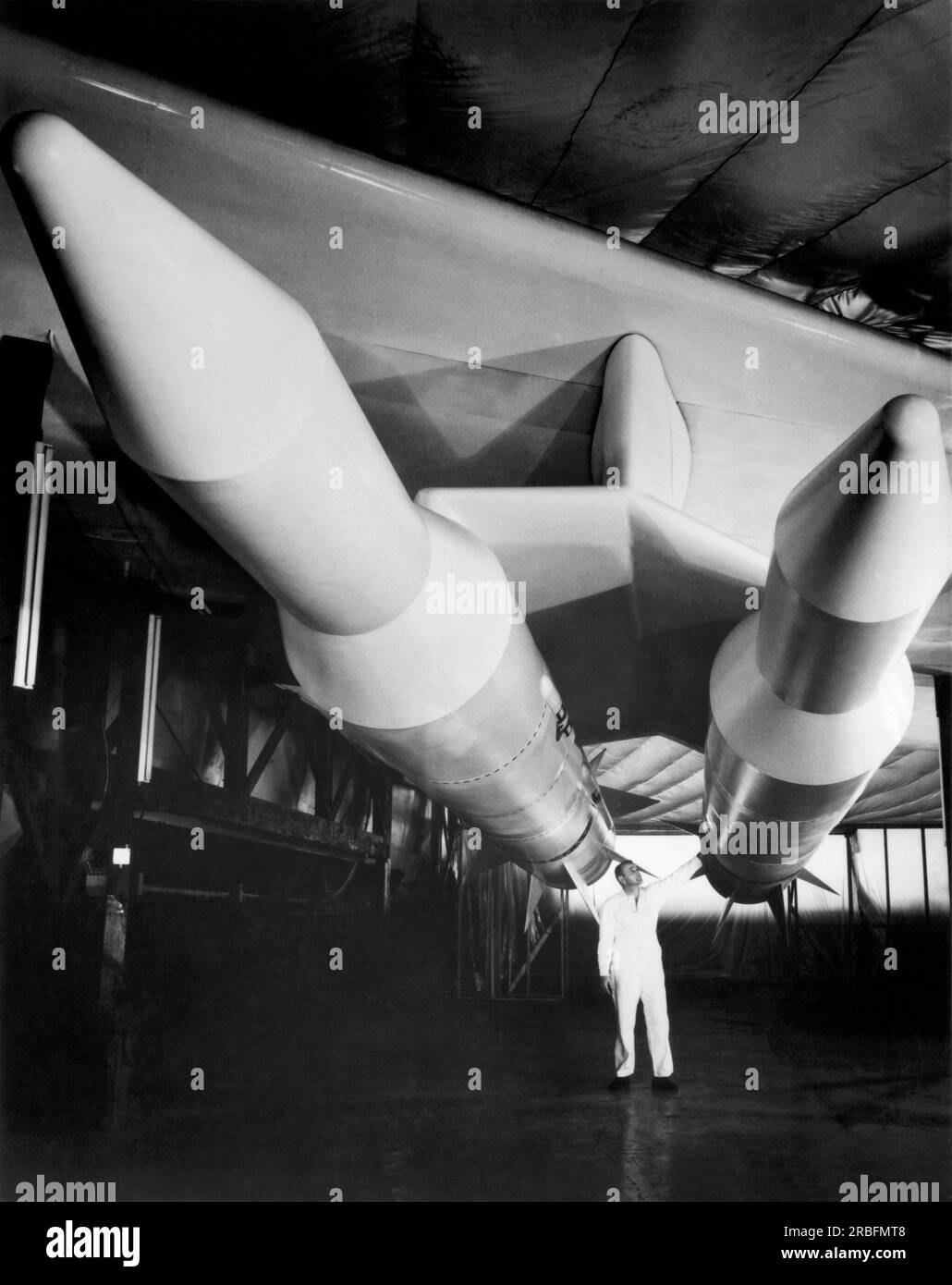 Wichita, Kansas: 1959. Test models of Douglas Aircraft Skybolt missiles ...