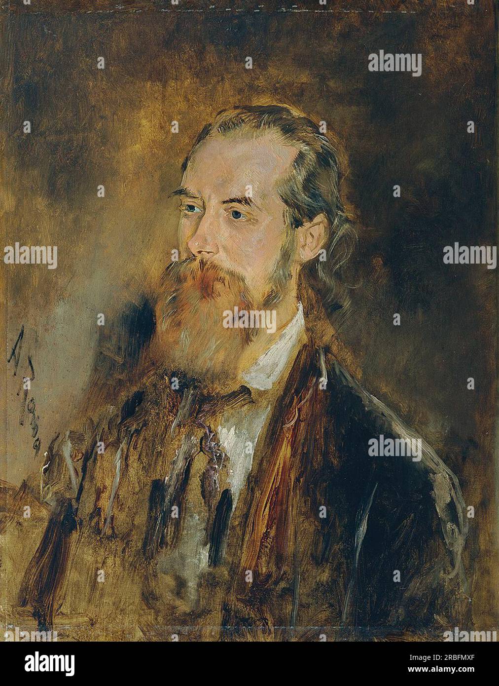 The animal painter Karl Reichert 1876 by Anton Romako Stock Photo - Alamy