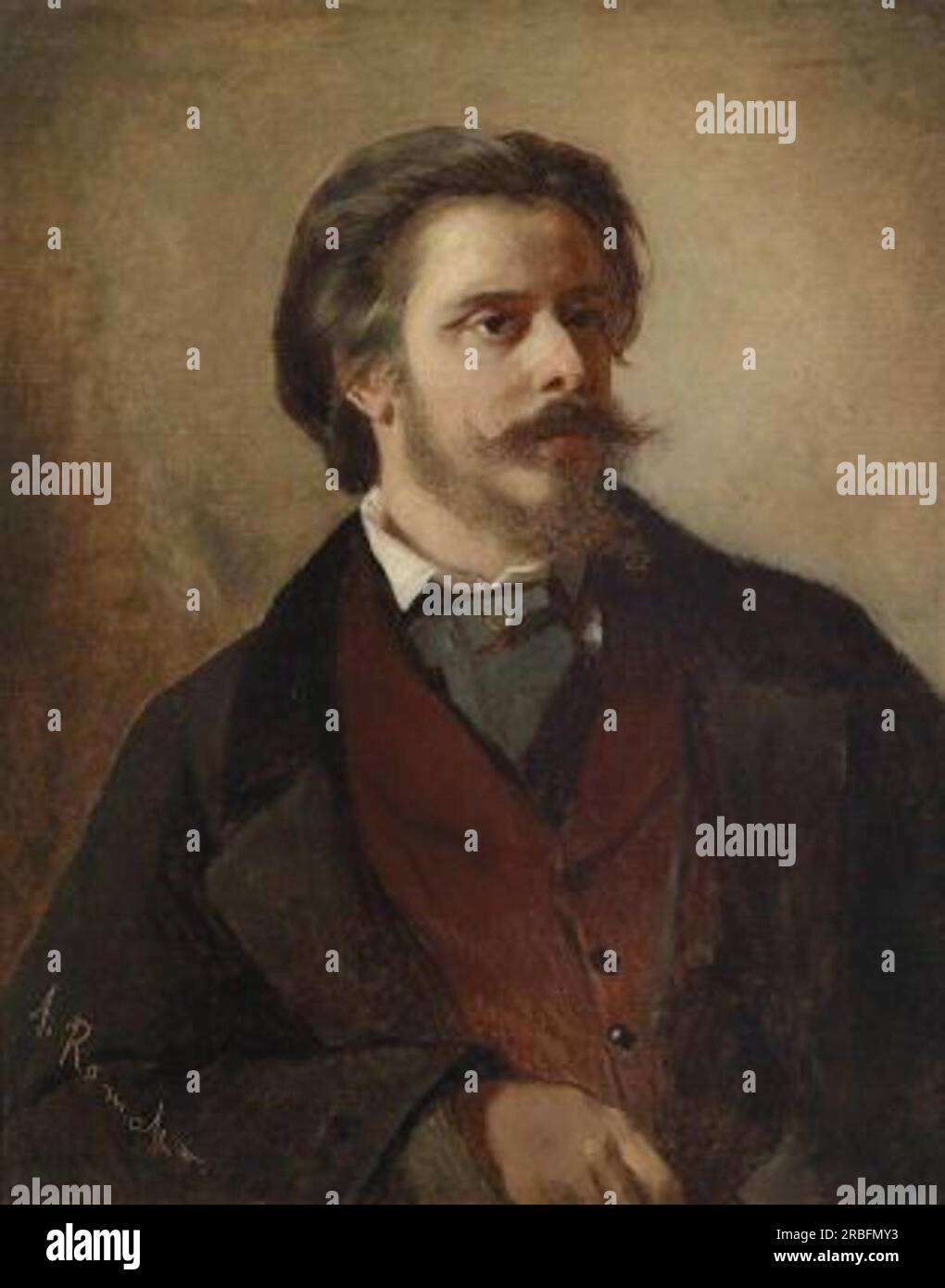Portrait of the Painter Berthold Winder by Anton Romako Stock Photo - Alamy