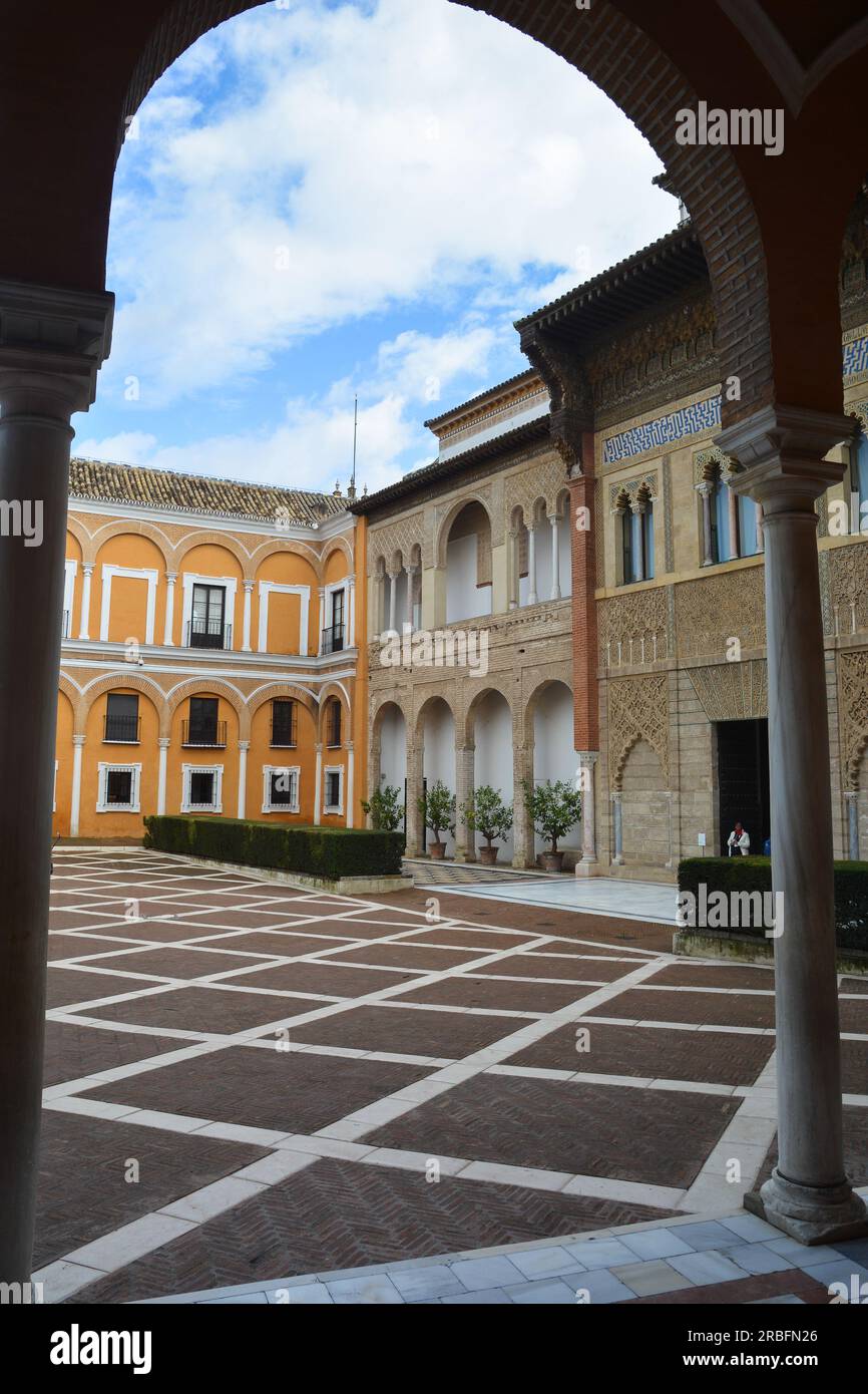 The Seville Alcazar. The palace complex, a UNESCO World Heritage Site ...