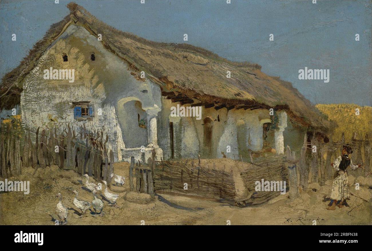 Hungarian Farm by Anton Romako Stock Photo - Alamy
