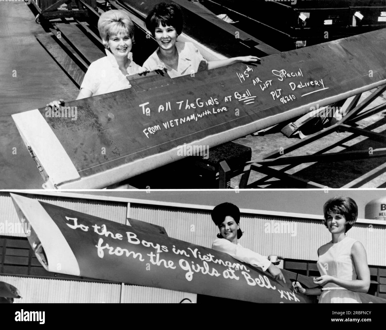 Fort Worth, Texas: October 20, 1965 The top photo shows a UH-1 Iroquois ...