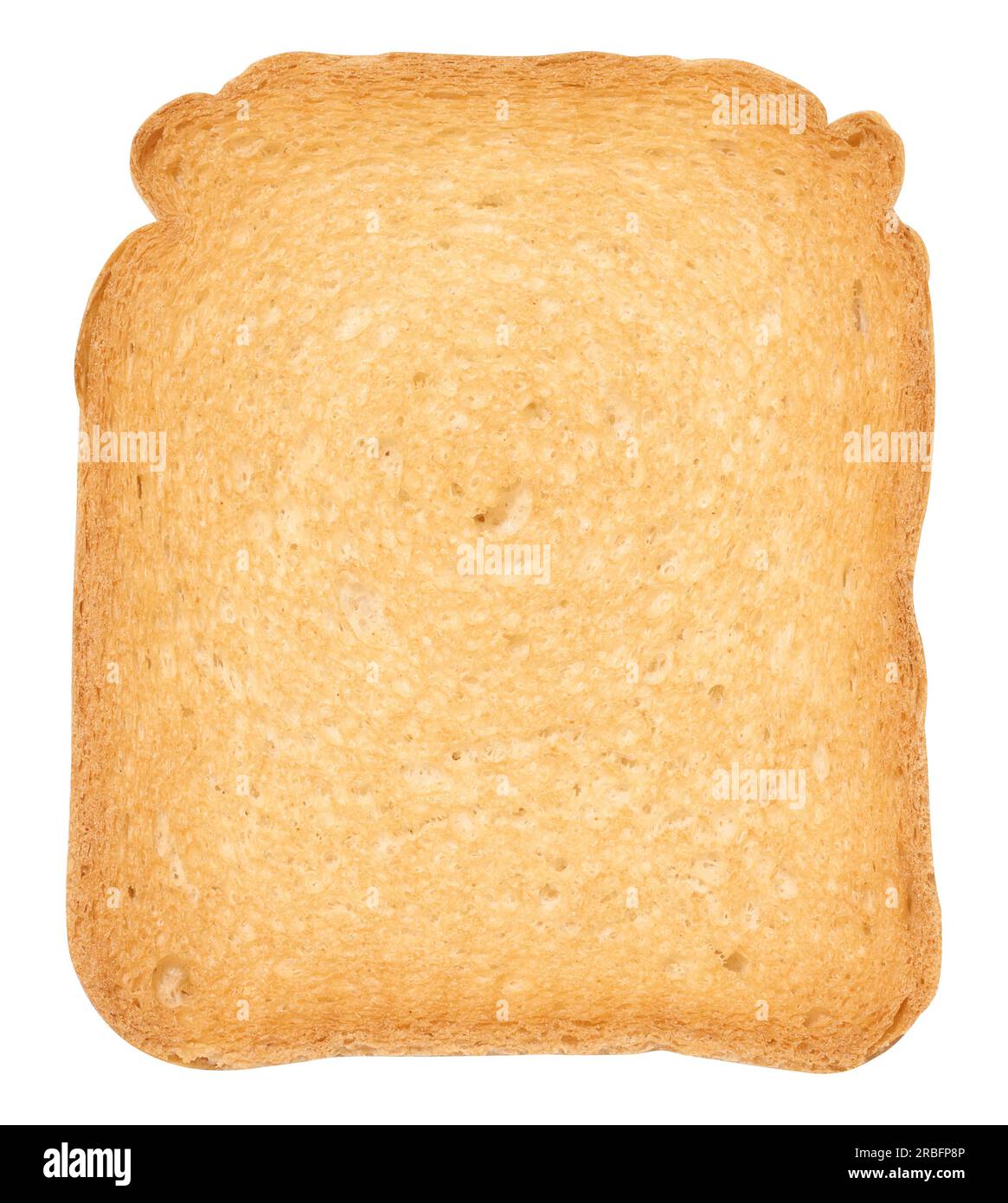 One piece of white wheat flour toast on a white isolated background ...