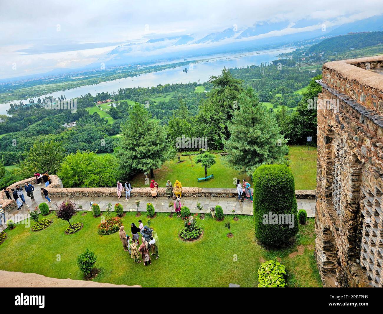 July 8, 2023 in Srinagar, India: General view of the garden of Pari ...