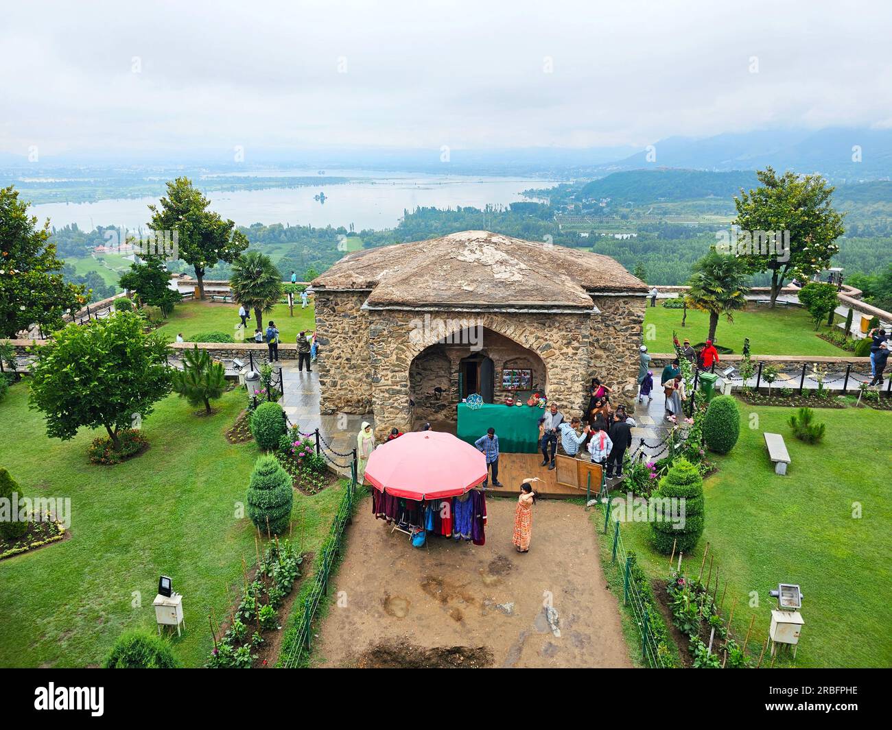 July 8, 2023 in Srinagar, India: General view of the garden of Pari ...