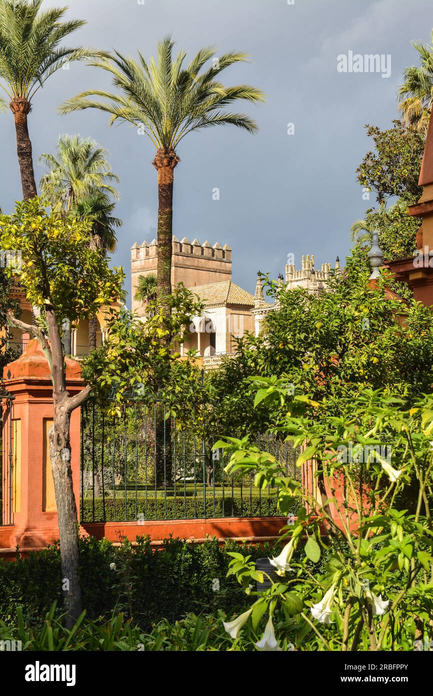 The Seville Alcazar. The palace complex, a UNESCO World Heritage Site ...