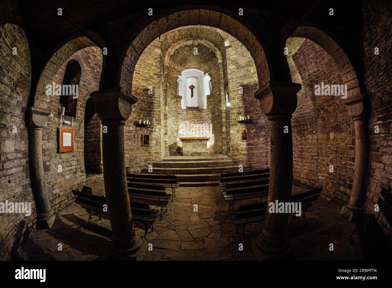 Interior, Saint Nicholas Rotunda in Cieszyn, Poland 1180 by Romanesque ...