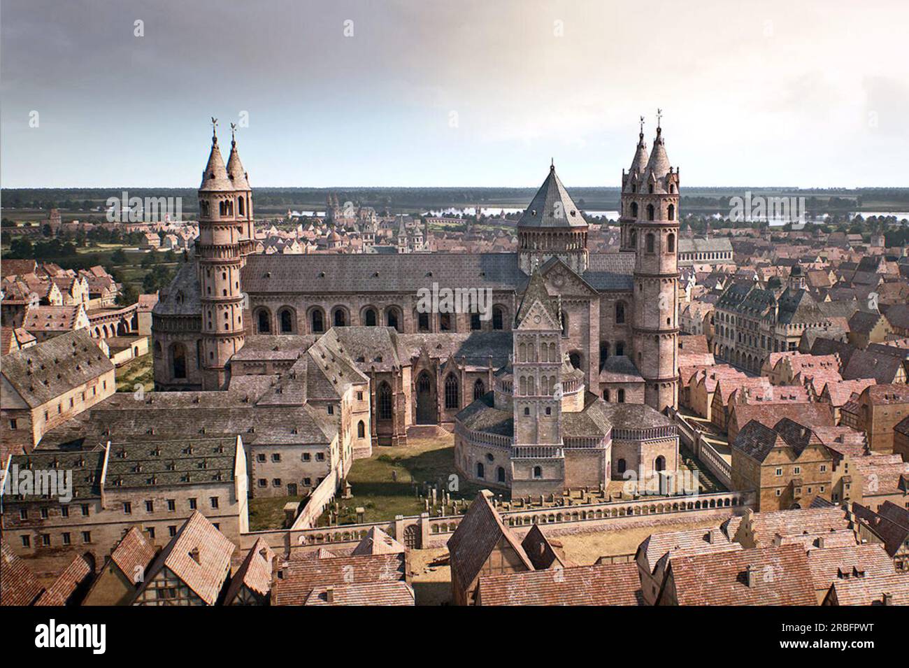 Worms Cathedral, Germany 1181 by Romanesque Architecture Stock Photo ...