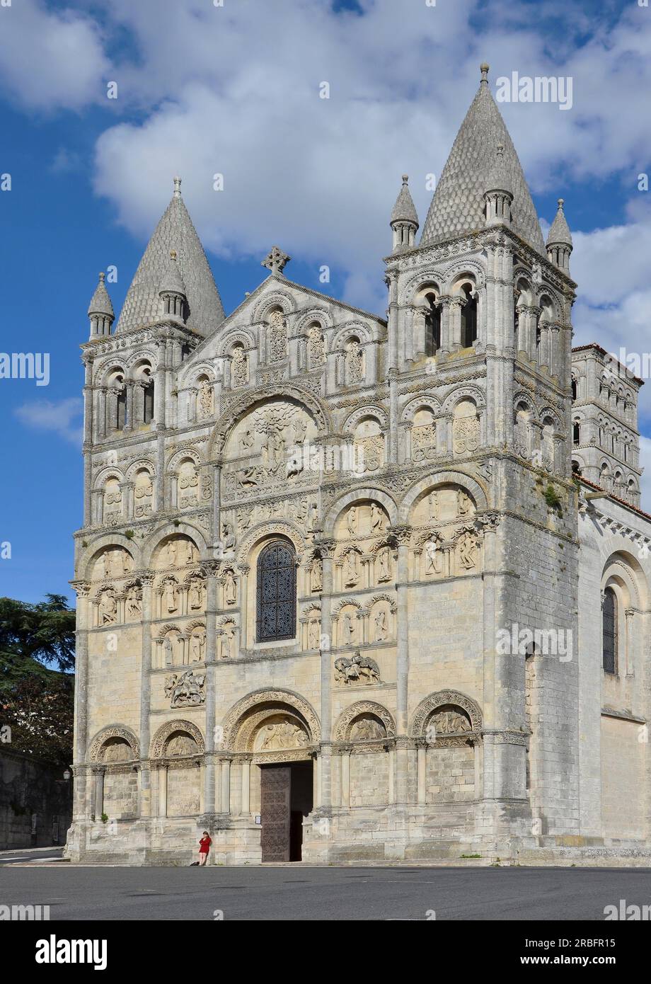 Facade of Angoulême Cathedral, Charente, France 1128 by Romanesque ...