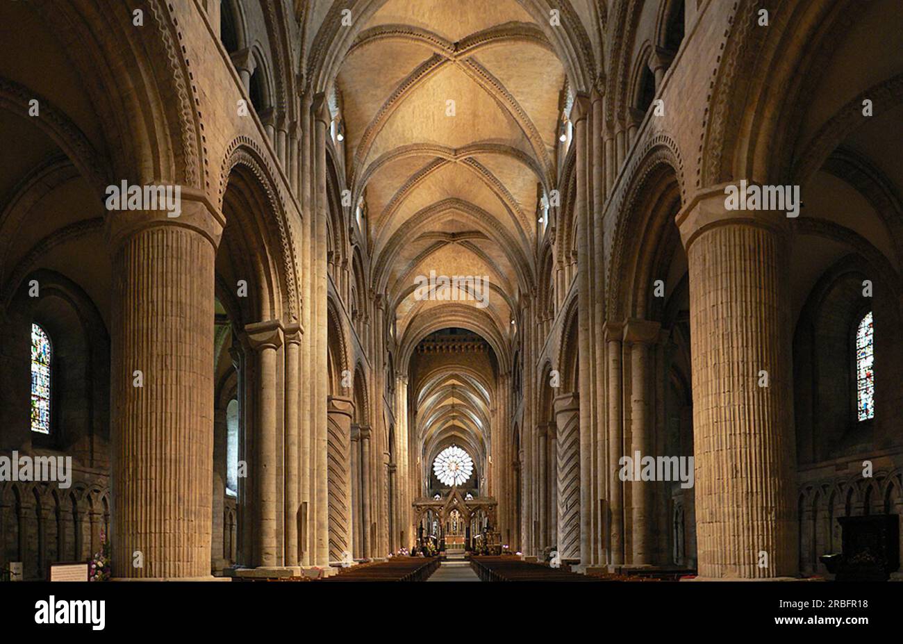 Interior, Durham Cathedral, England 1100 by Romanesque Architecture ...