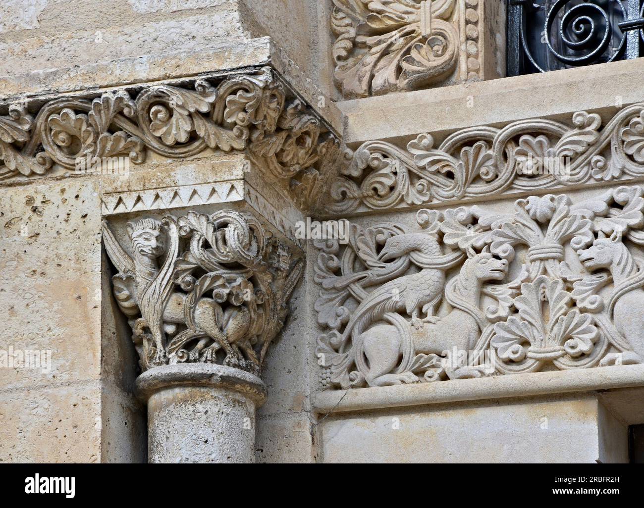 Capital, Angoulême Cathedral, Charente, France 1128 by Romanesque ...