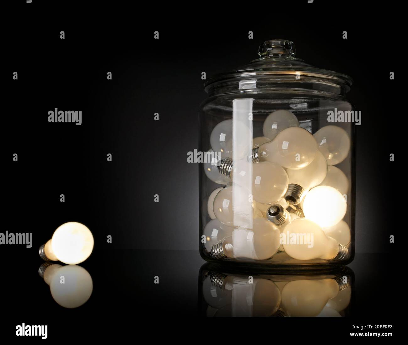lightbulbs in a jar Stock Photo - Alamy