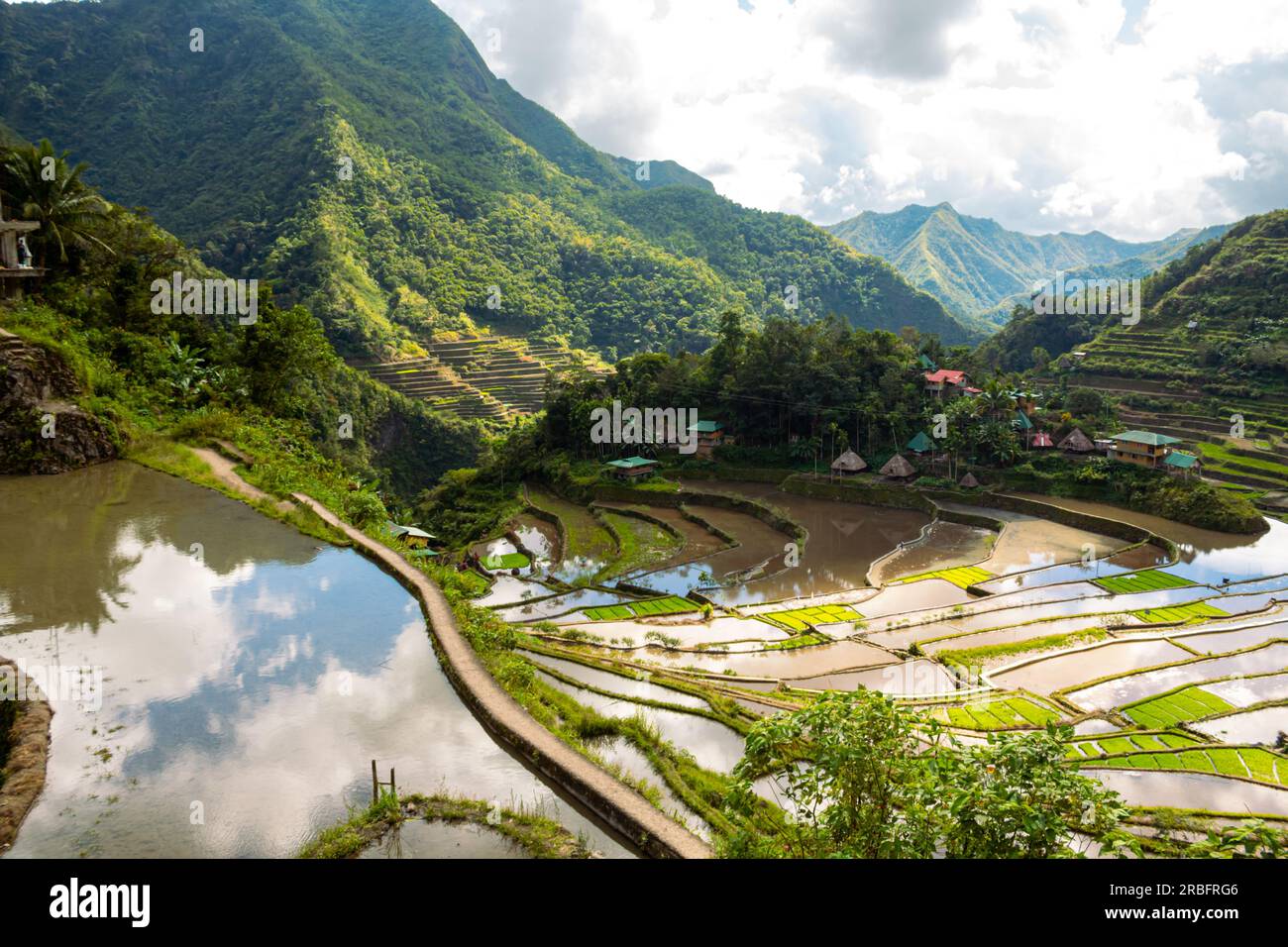 Amazing panorama view of rice terraces fields in Ifugao province ...