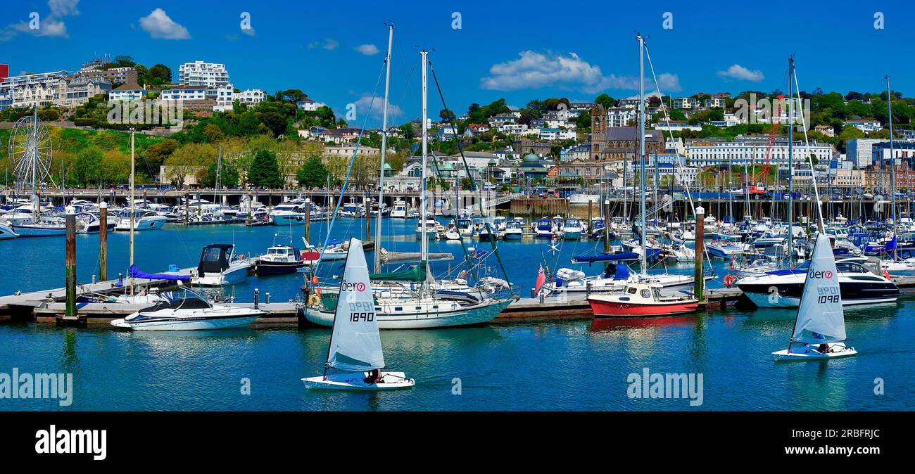 GB - DEVON: Panoramic view of Torquay Harbour and Town (English Riviera ...