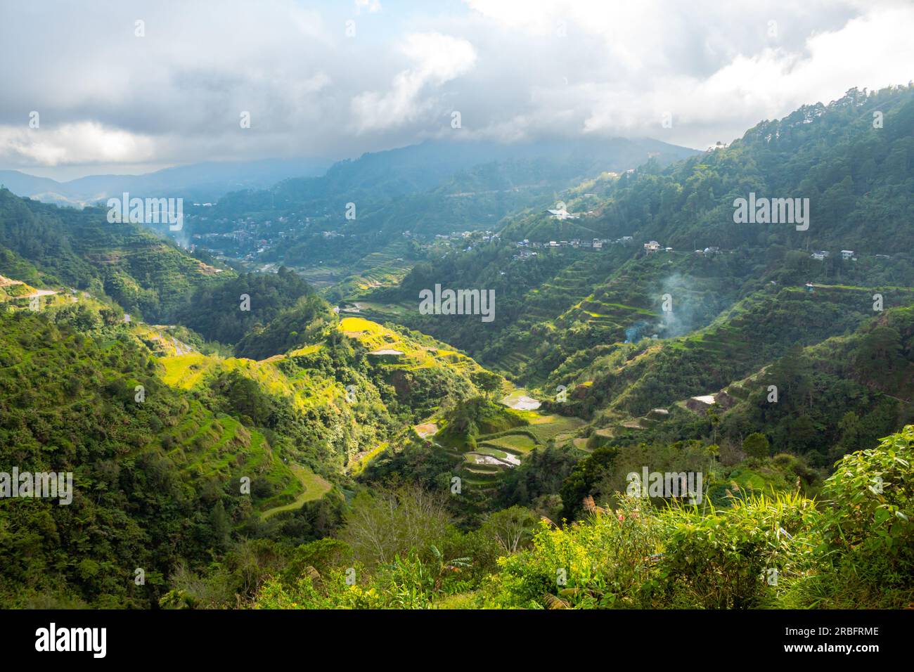 Villages and Batad rice terraces in Banaue, Ifugao, Philippines ...