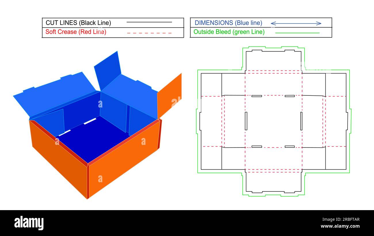 Corrugated shipping box and Cardboard carton FEFCO425 box, corrugated folding box, 3D render and ...