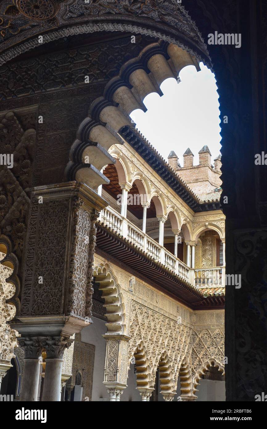 The Seville Alcazar. The palace complex, a UNESCO World Heritage Site ...