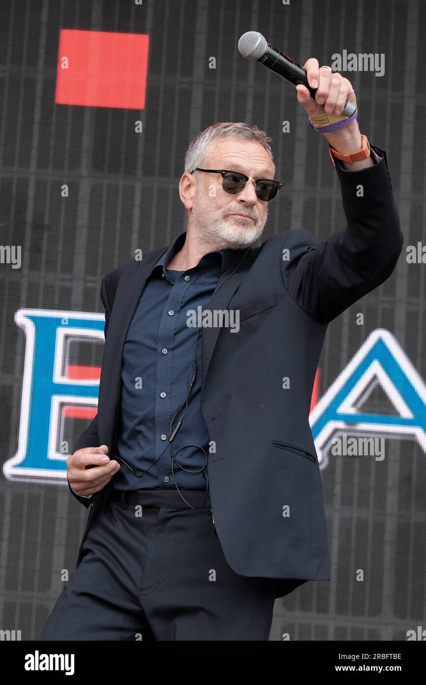 Southampton, UK. 08th July, 2023. Neil Arthur, lead vocalist with ...