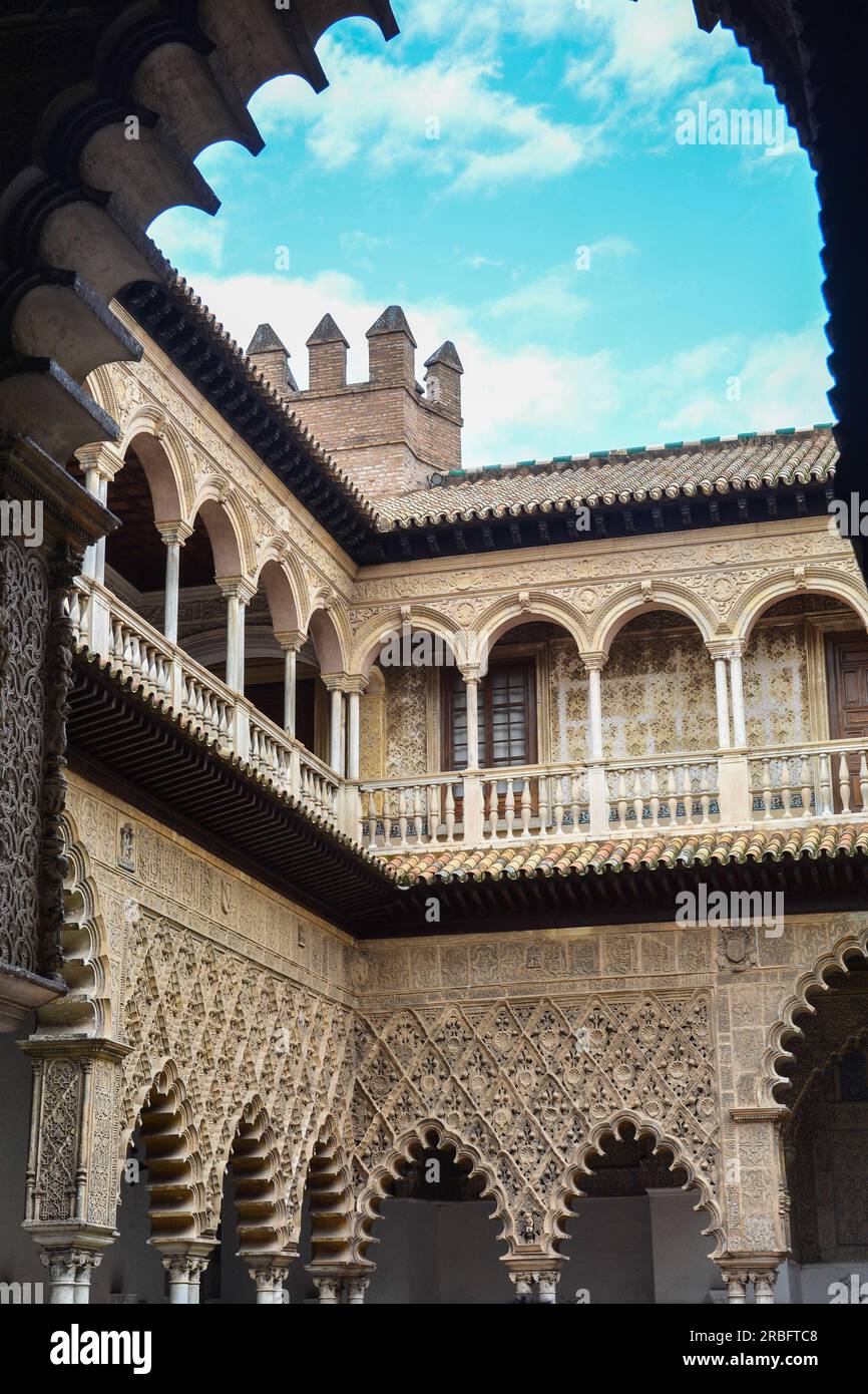 The Seville Alcazar. The palace complex, a UNESCO World Heritage Site ...