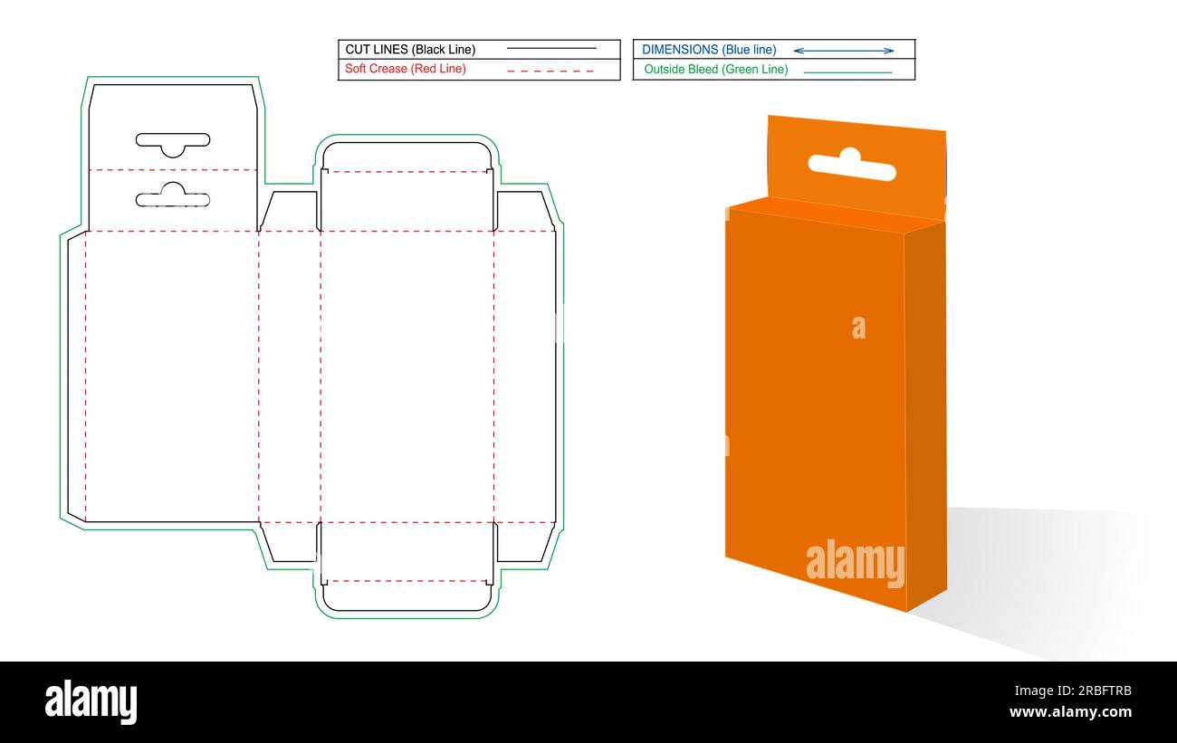Mobile cover tuck end resizeable box with holding notch, Box with hang ...