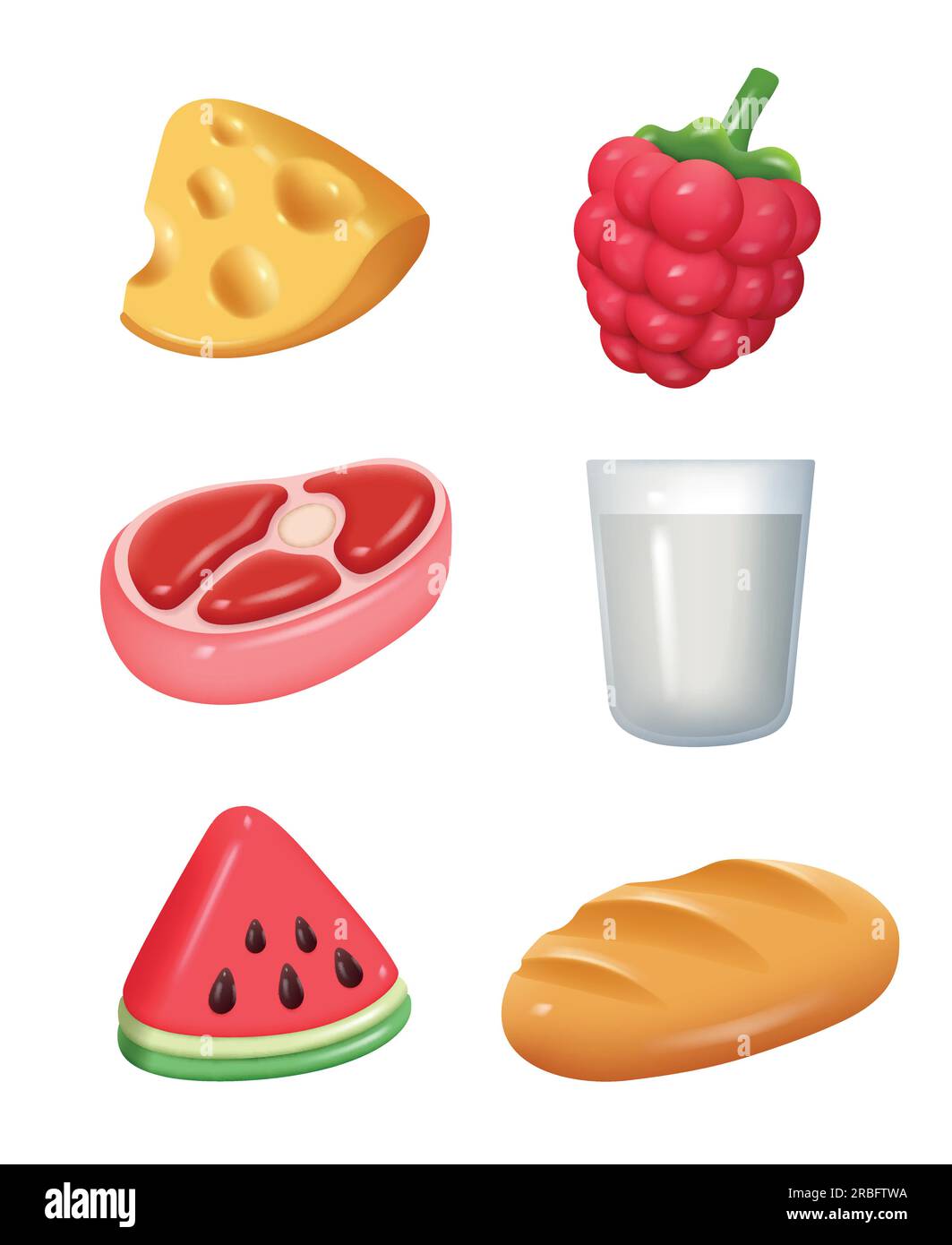 Eat products. Plasticine market healthy food grocery items in cartoon ...