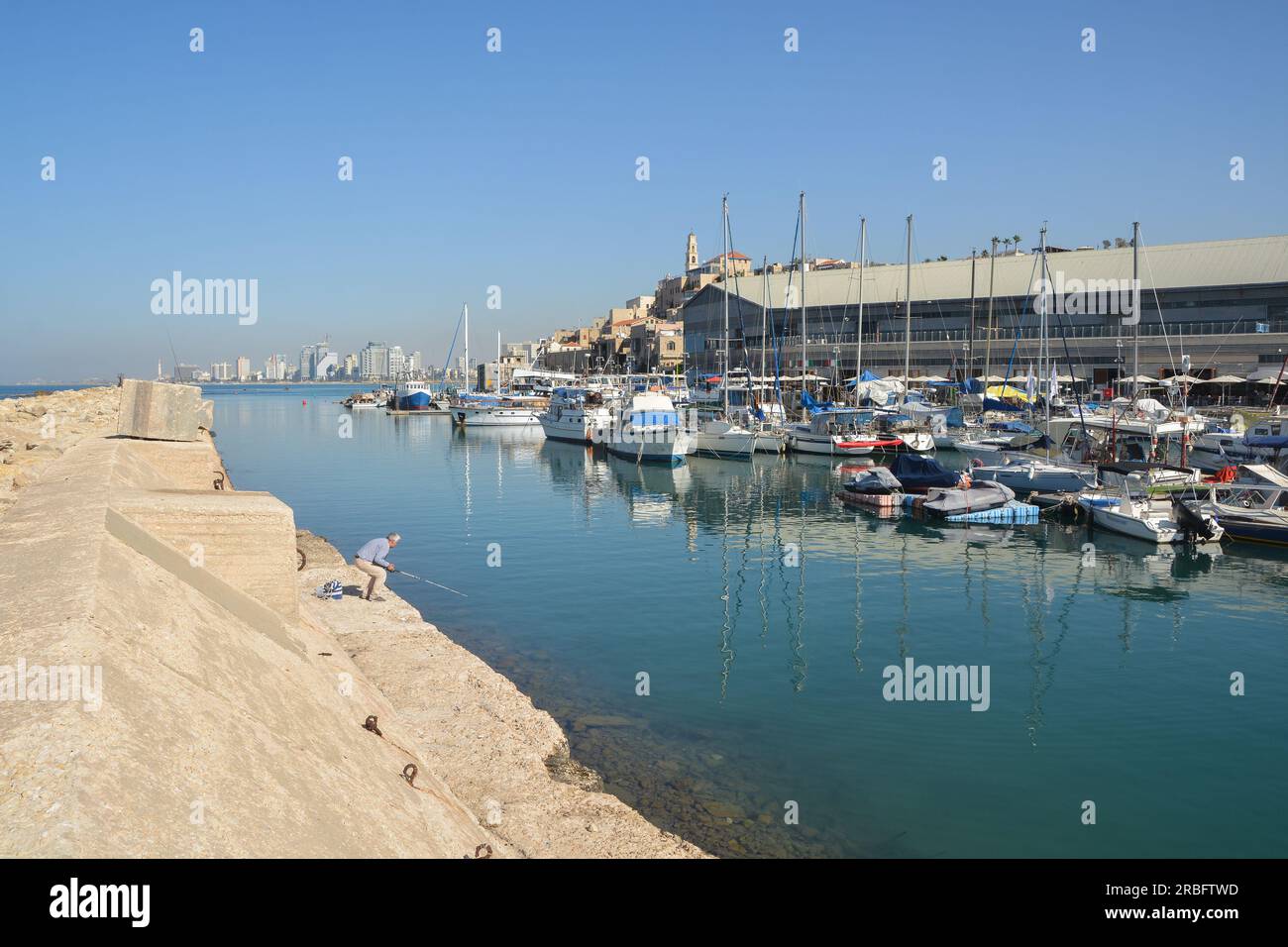 The port of Jaffa. An ancient port on the Mediterranean Sea in the ...