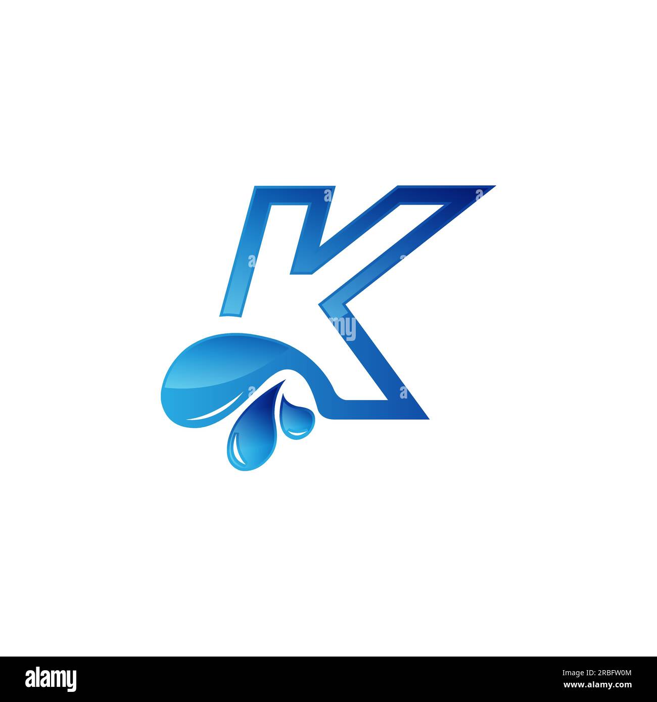 Pure water drop K letter logo. Eco-friendly 3D realistic icon.EPS 10 ...