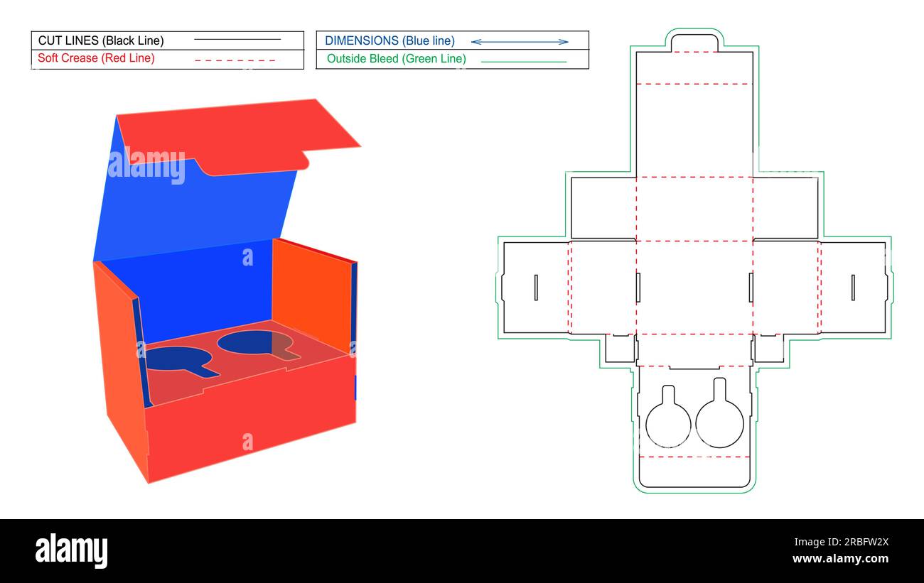 Resizeable and editable Reverse tuck end box die line and packaging ...