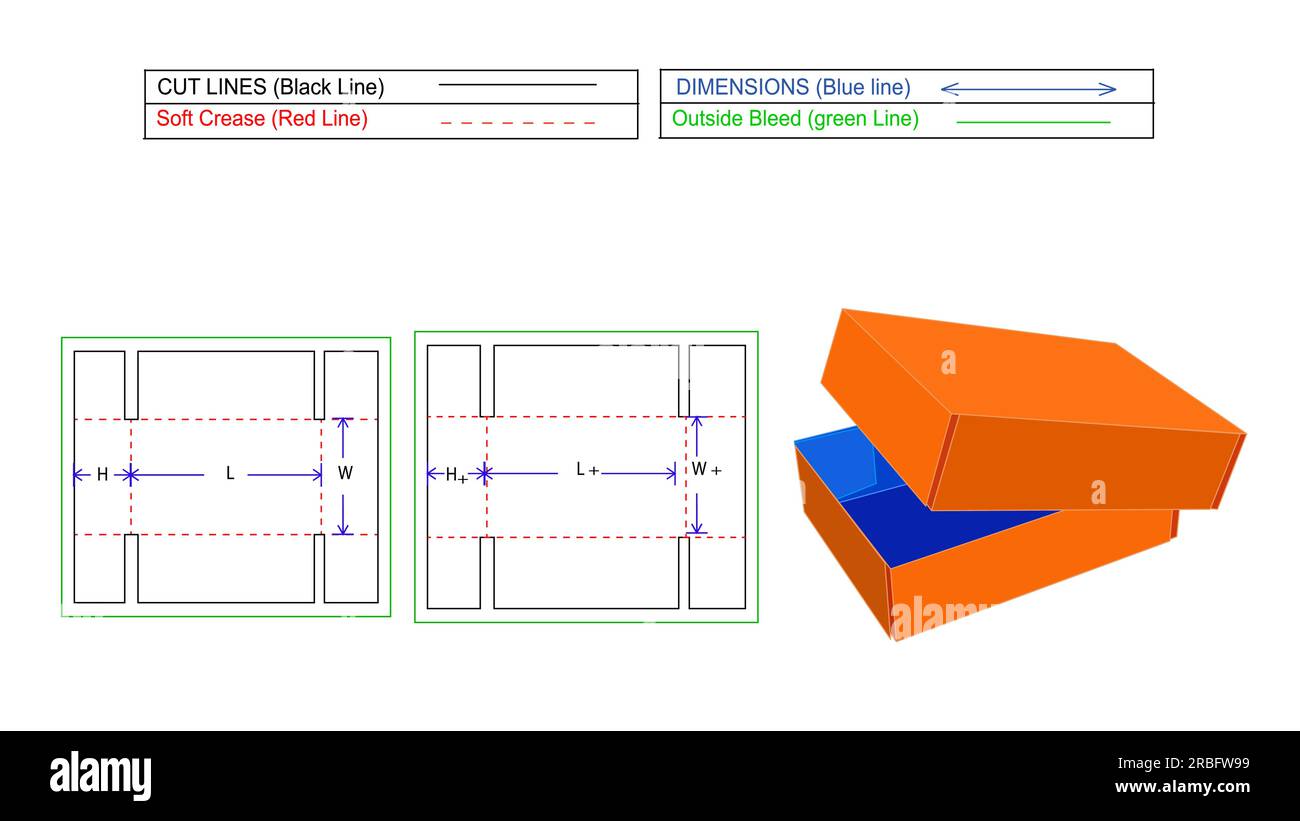 Telescopic Cardboard carton box, Corrugated FEFCO300 box,3d render and ...