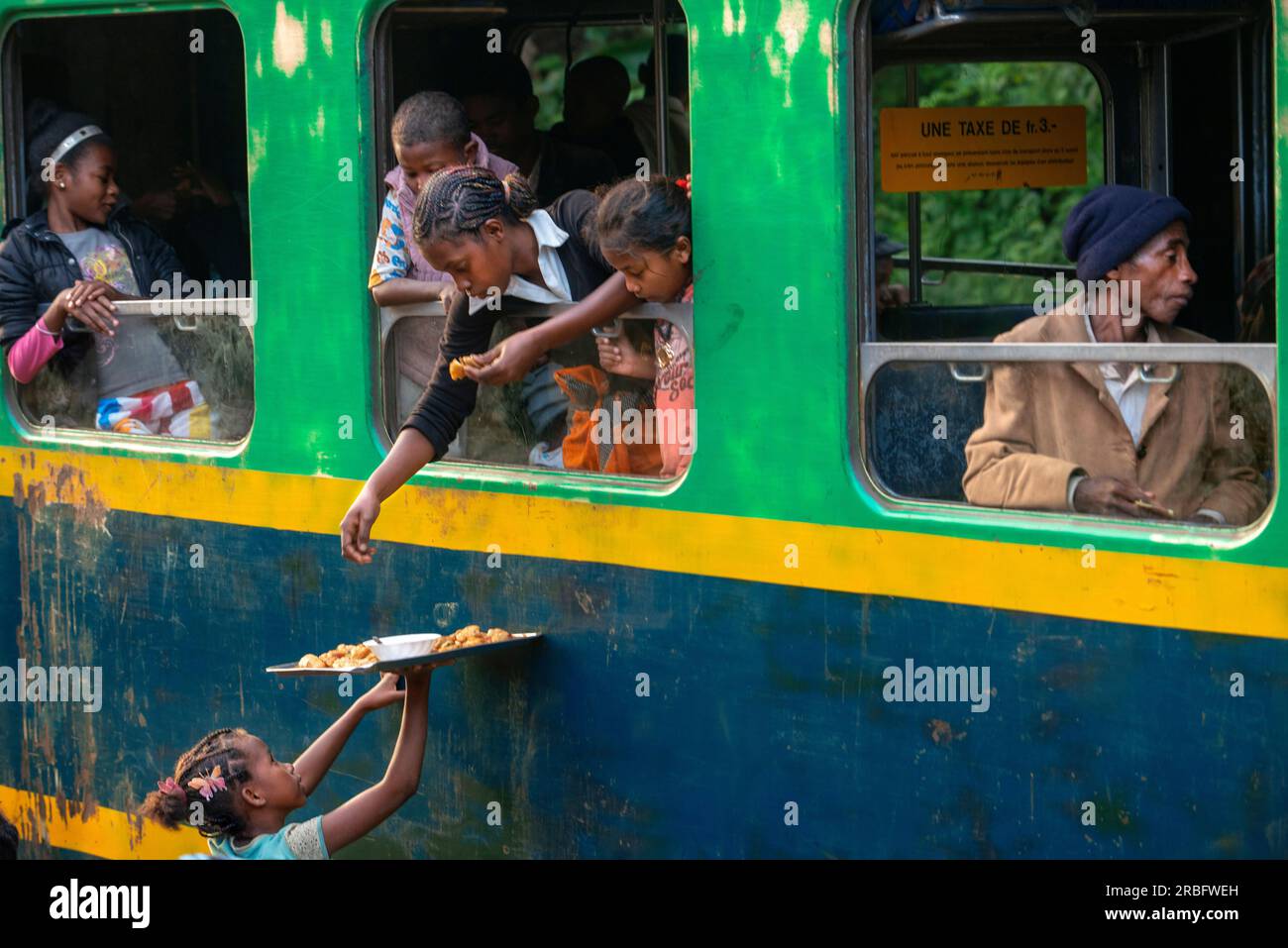 Old train on the railway line from Fianarantsoa to Manakara, Madagascar ...