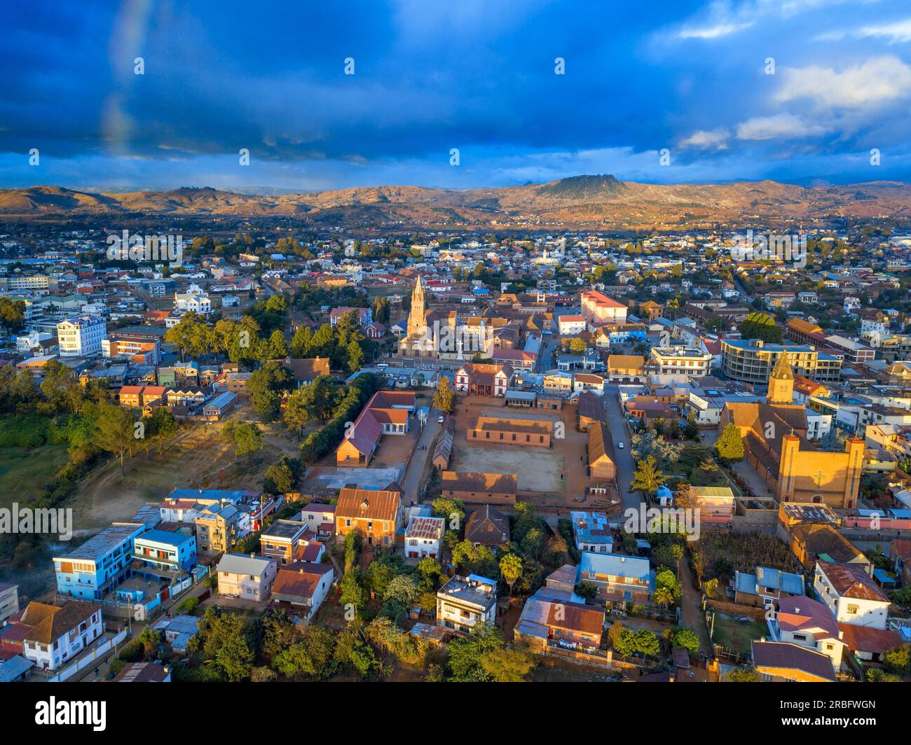 Aerial view of Antsirabe city, Vakinankaratra region, Madagascar ...