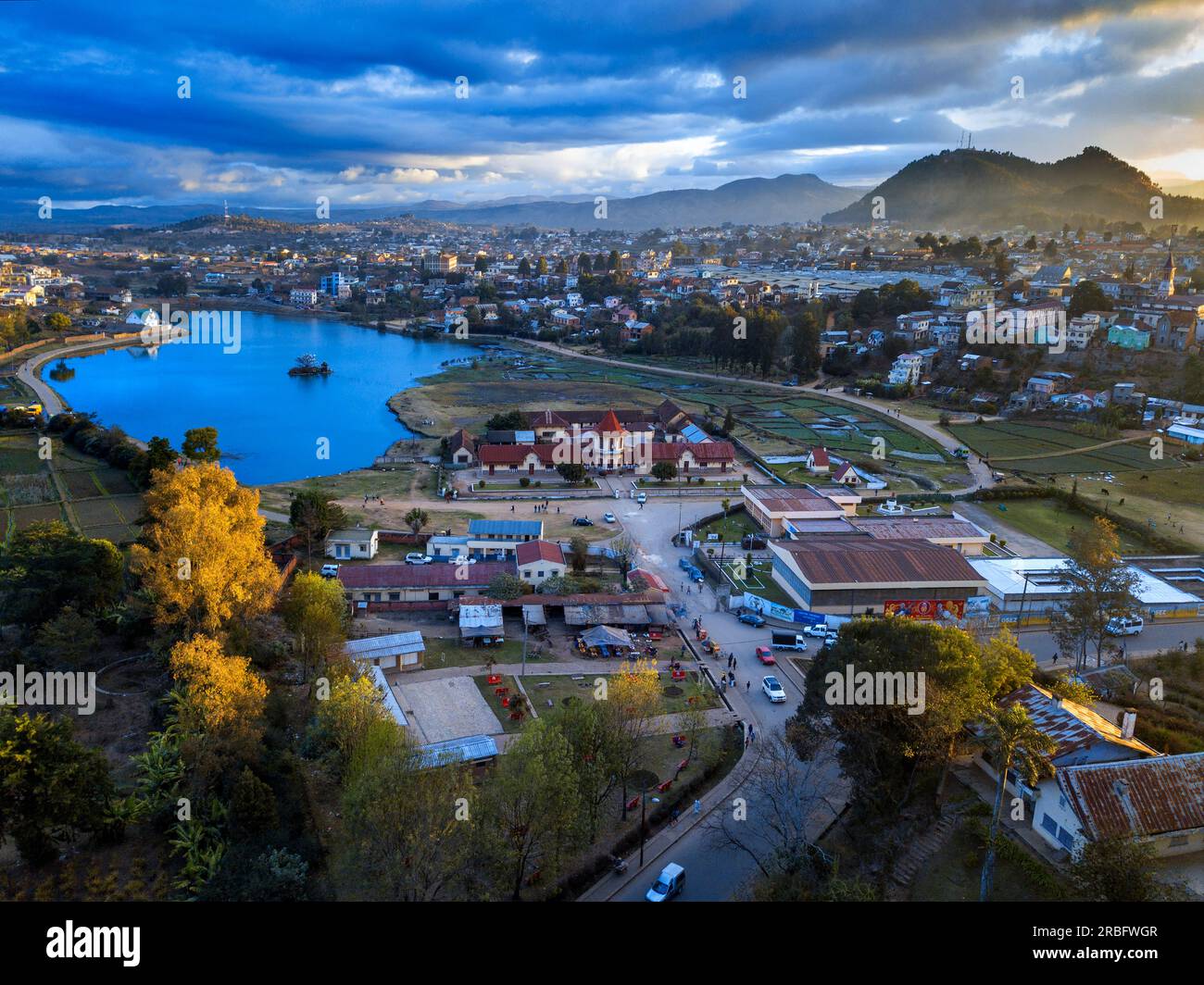 Aerial view of Antsirabe city, Vakinankaratra region, Madagascar ...