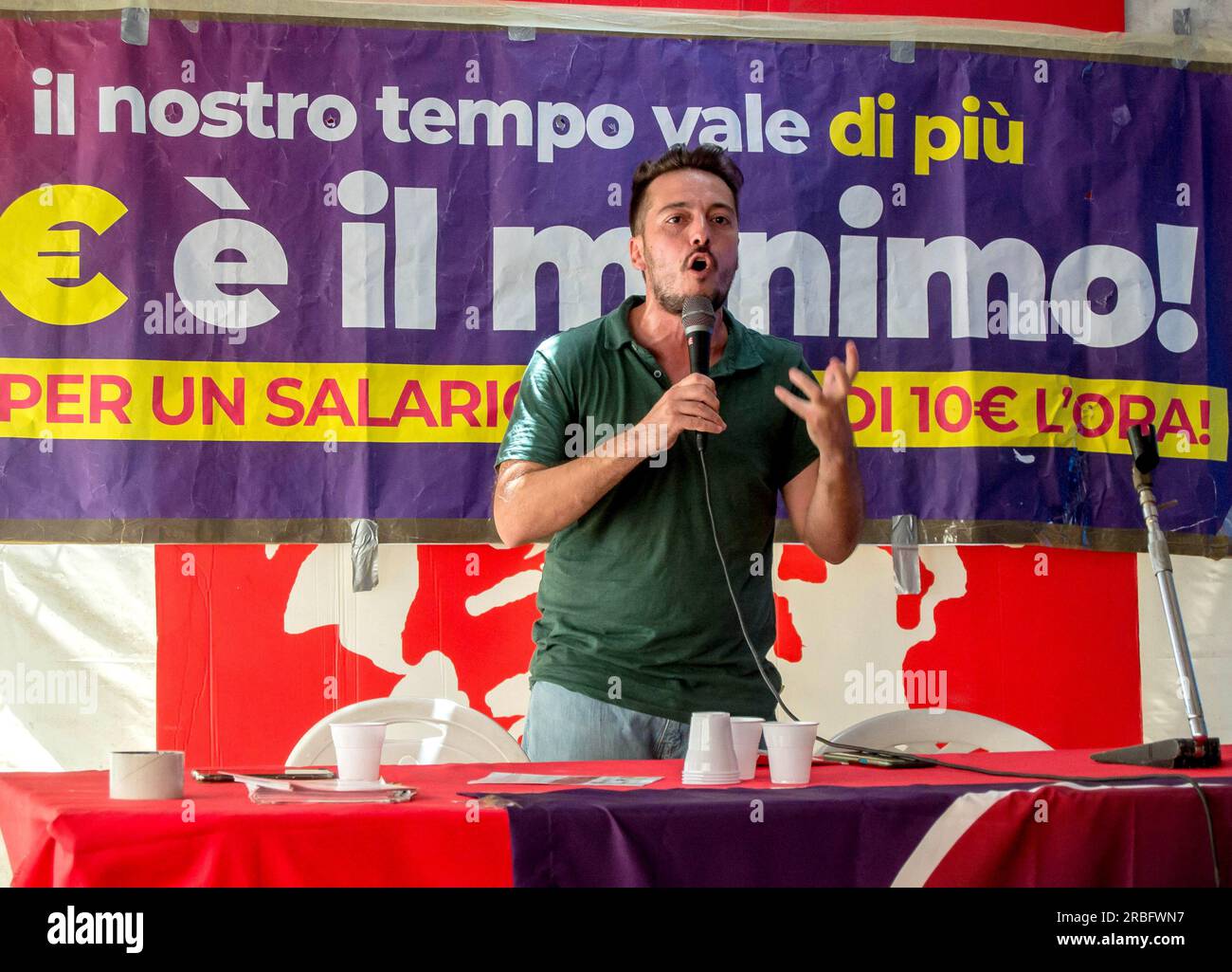 Rome, Italy, Italy. 9th July, 2023. Public assembly to open the ...