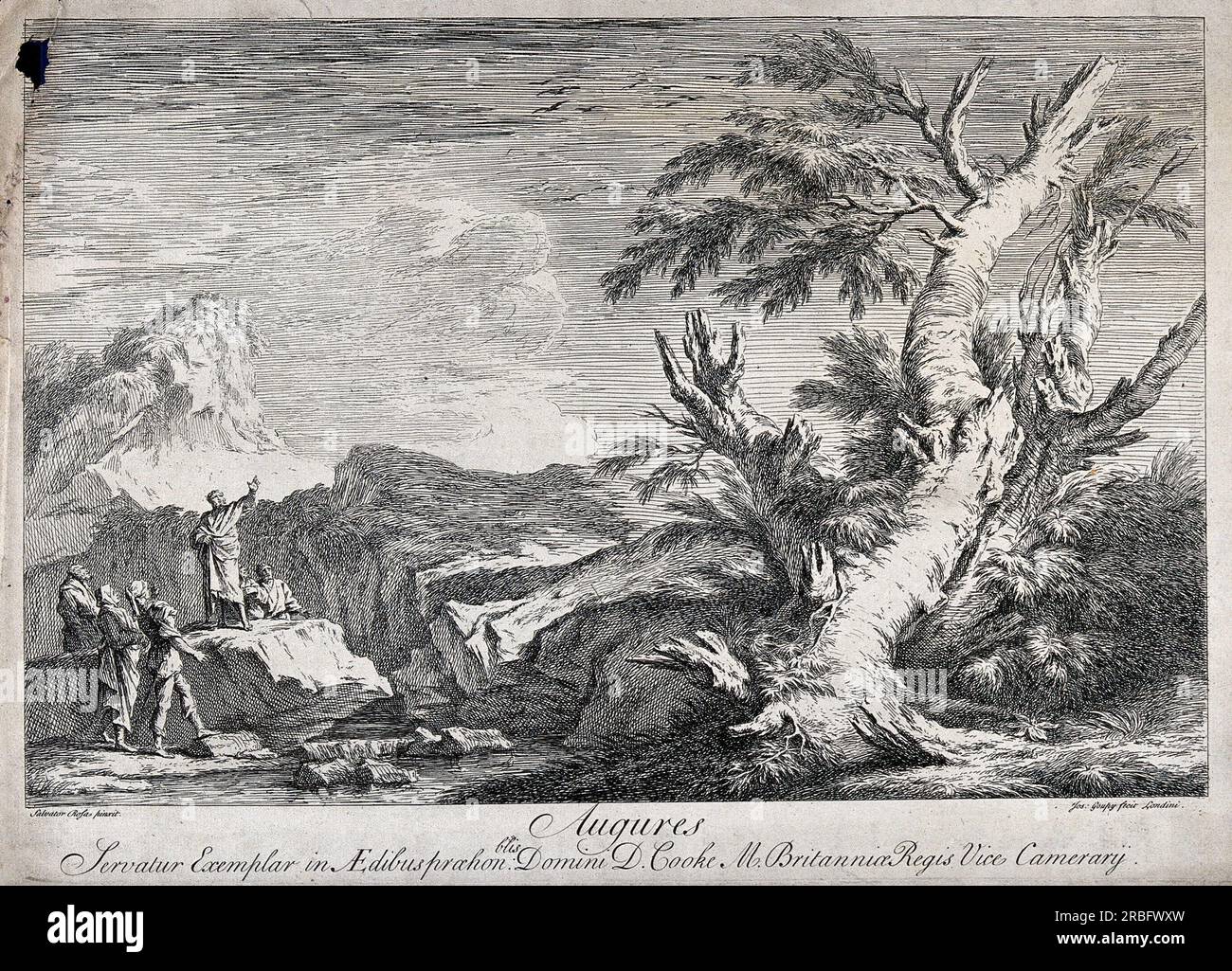 Roman Augurs Interpreting the Flight of Birds by Salvator Rosa Stock ...