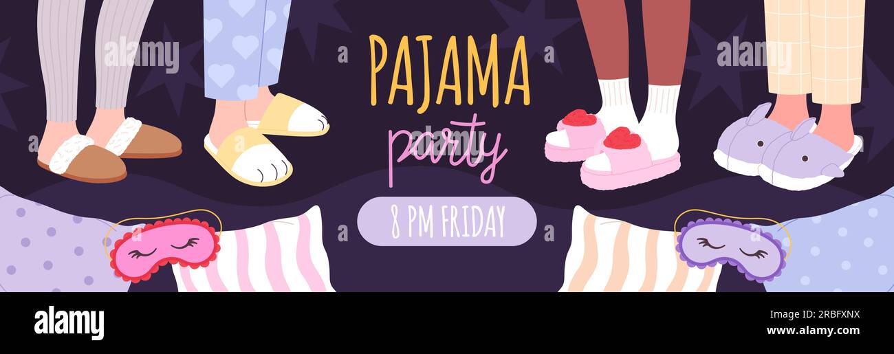 Pajama Party Weekend Free Time Background Relaxed Holidays Banner
