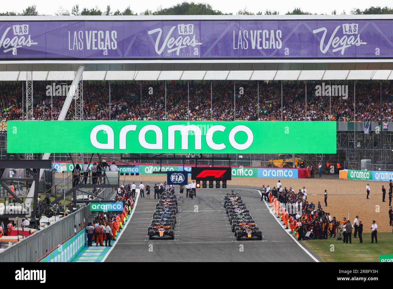 starting grid, grille de depart, during the 2023 Formula 1 Aramco ...