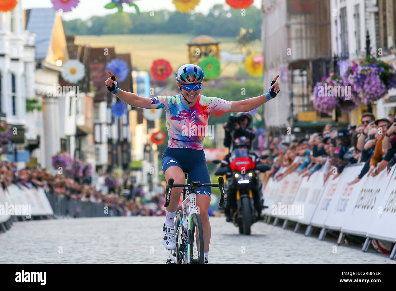 Alex Morrice (Canyon SRAM) crossing the line solo winning the Parcours ...