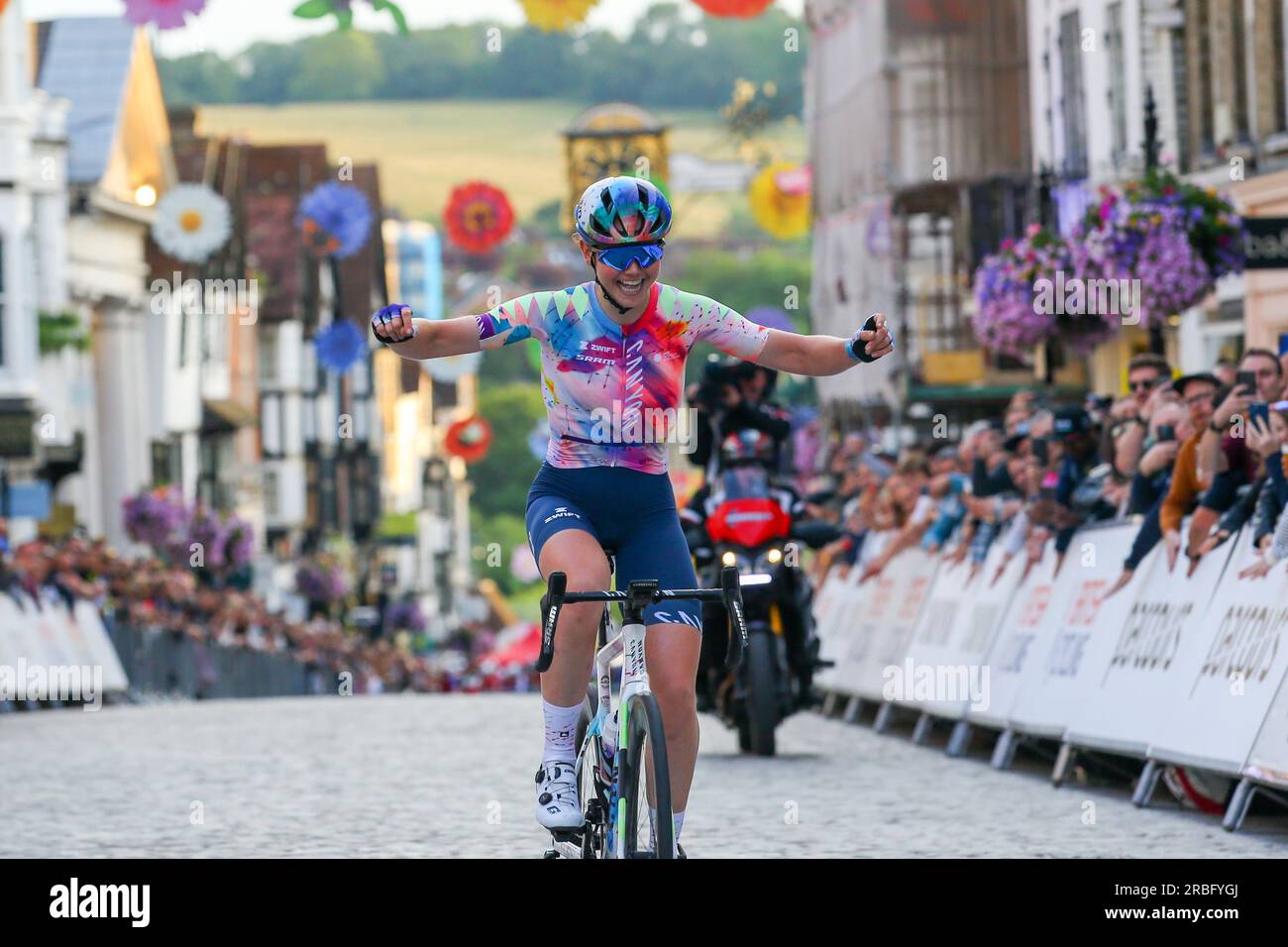 Alex Morrice (Canyon SRAM) crossing the line solo winning the Parcours ...