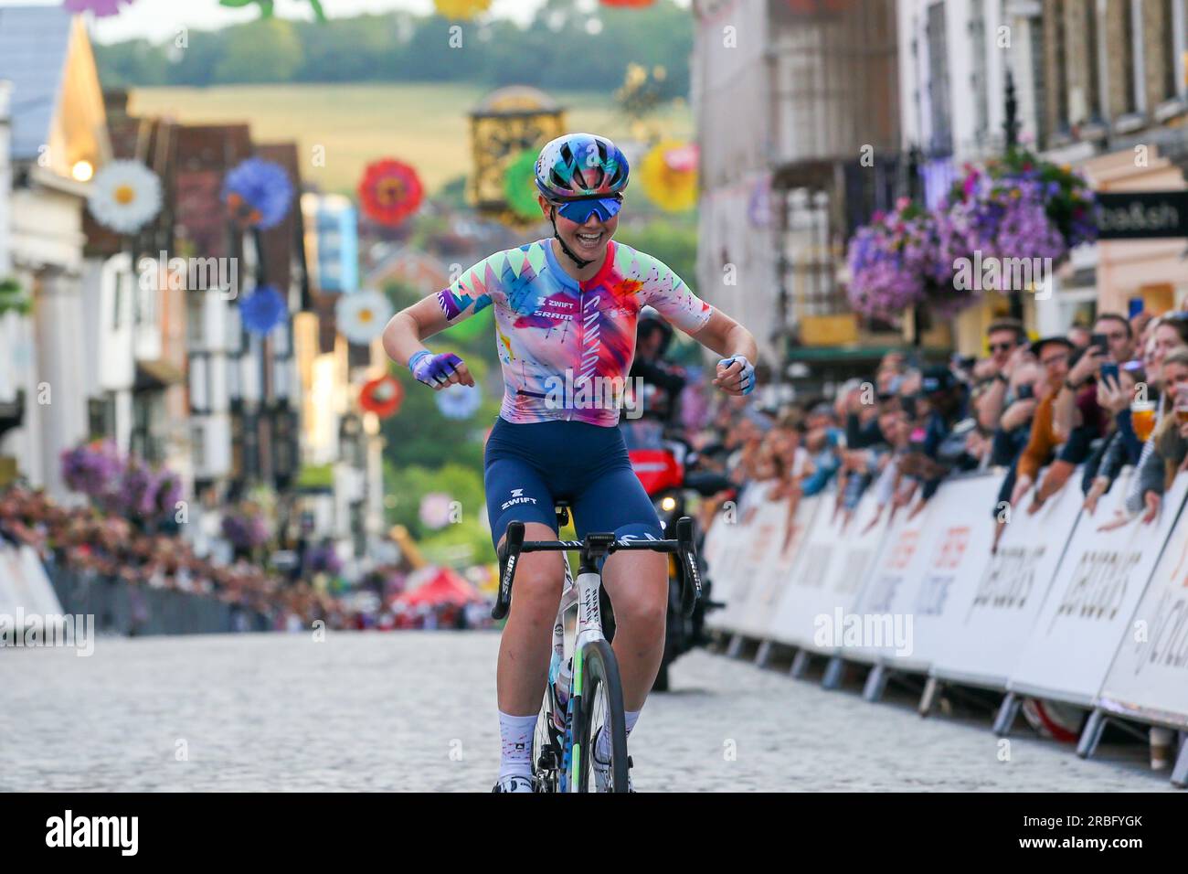 Alex Morrice (Canyon SRAM) crossing the line solo winning the Parcours ...