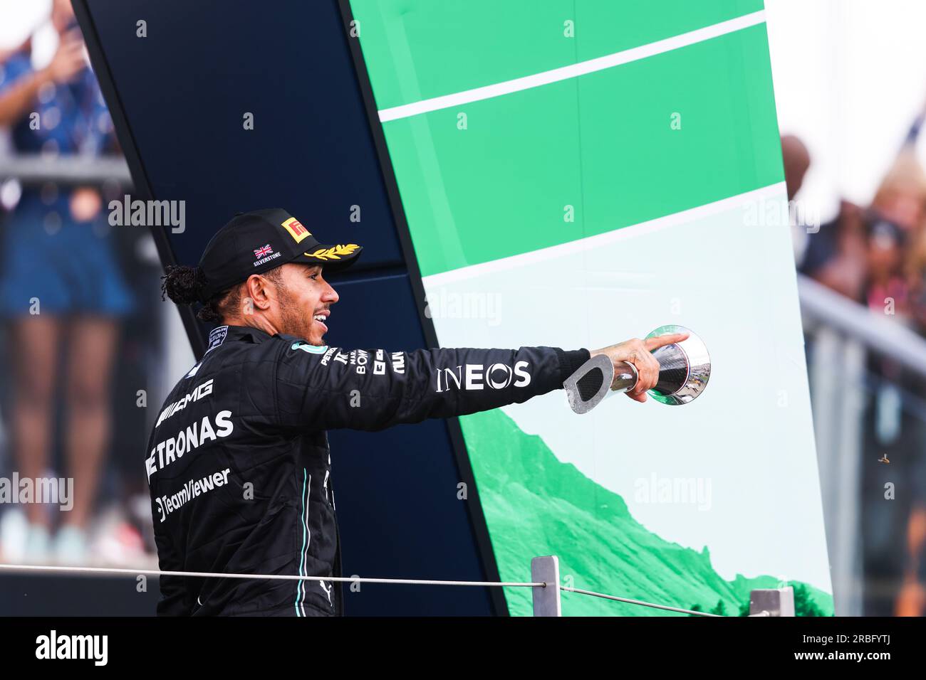 podium HAMILTON Lewis (gbr), Mercedes AMG F1 Team W14, portrait during ...