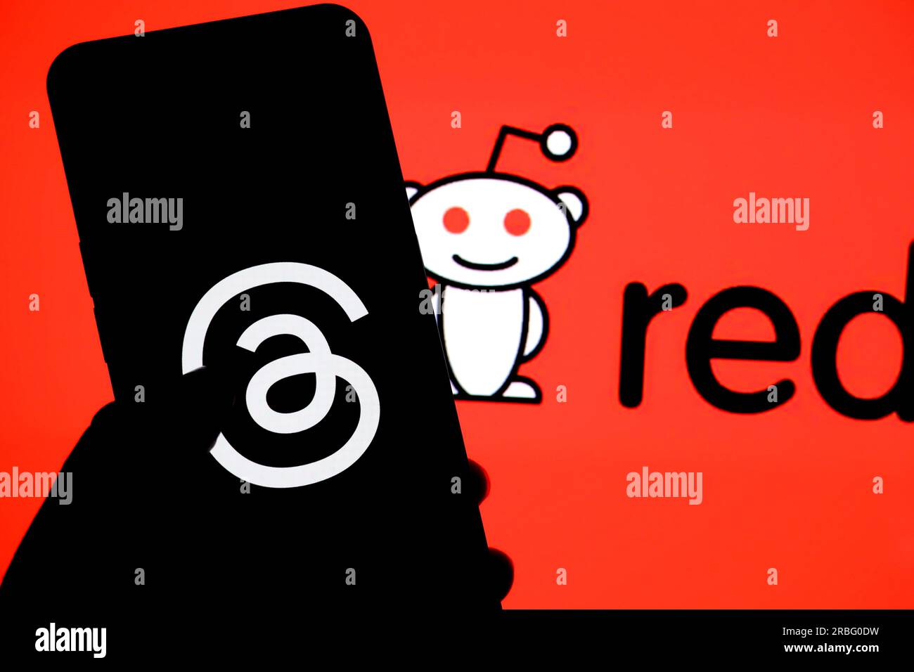 In this photo illustration, a Threads logo is seen displayed on a ...