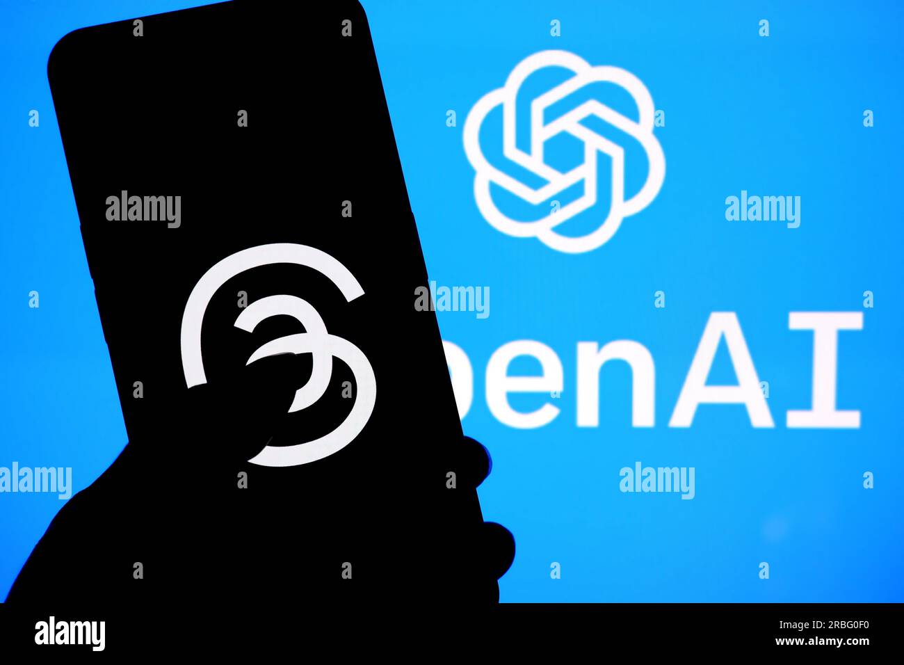 In this photo illustration, a Threads logo is seen displayed on a ...