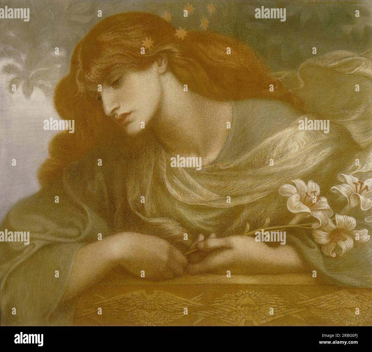 The Blessed Damozel Study 1873 by Dante Gabriel Rossetti Stock Photo ...