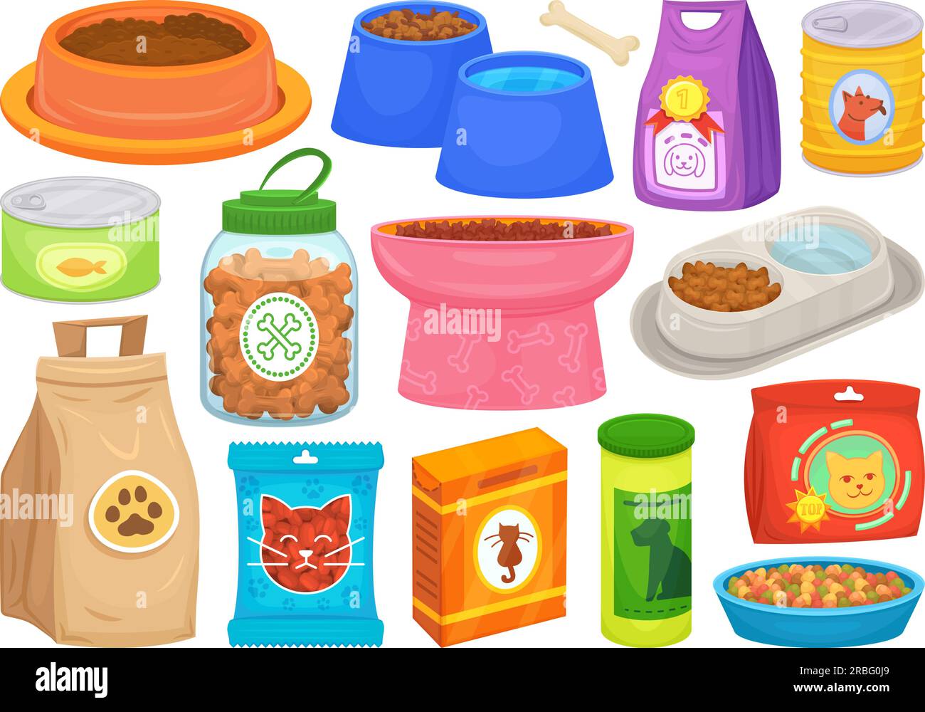 Pet feed treats. Pet food packaging and bowl plate for feeding domestic ...