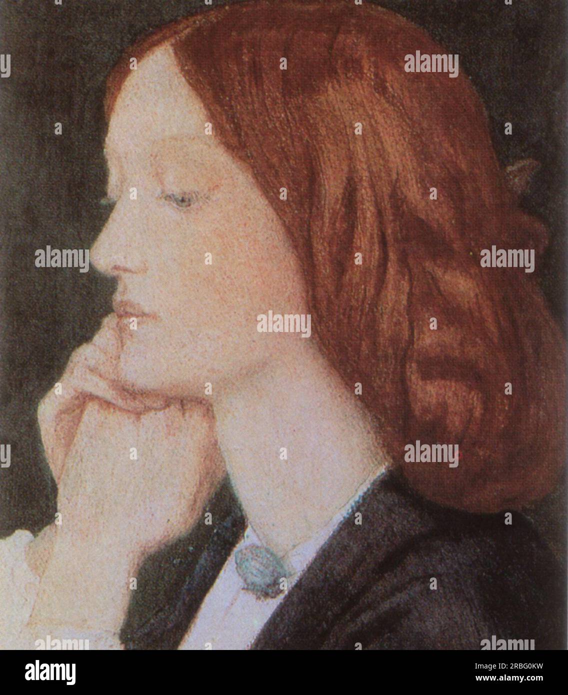 Portrait of Elizabeth Siddal 1854 by Dante Gabriel Rossetti Stock Photo ...