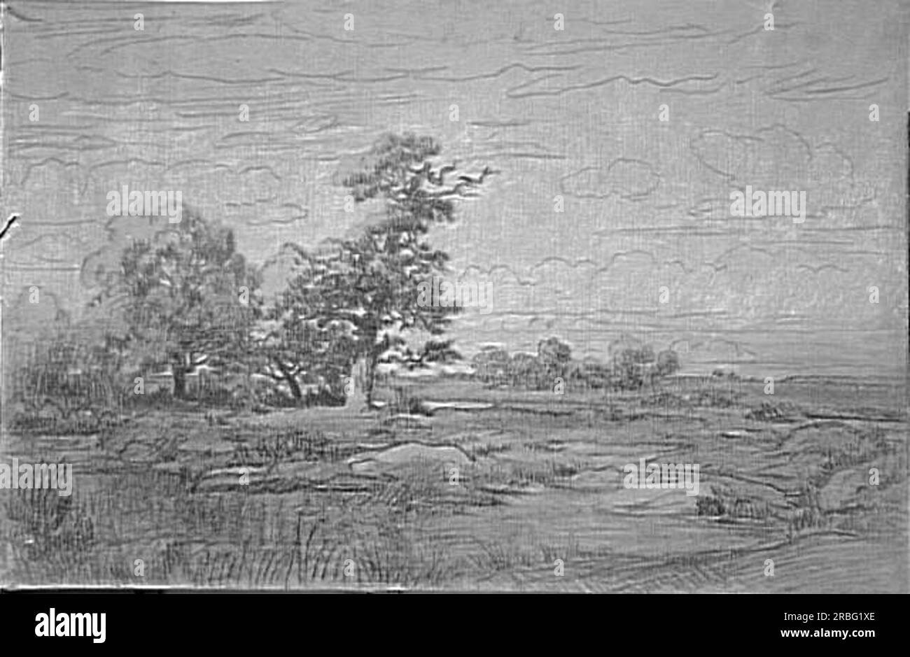 Landscape Sketch by Theodore Rousseau Stock Photo - Alamy