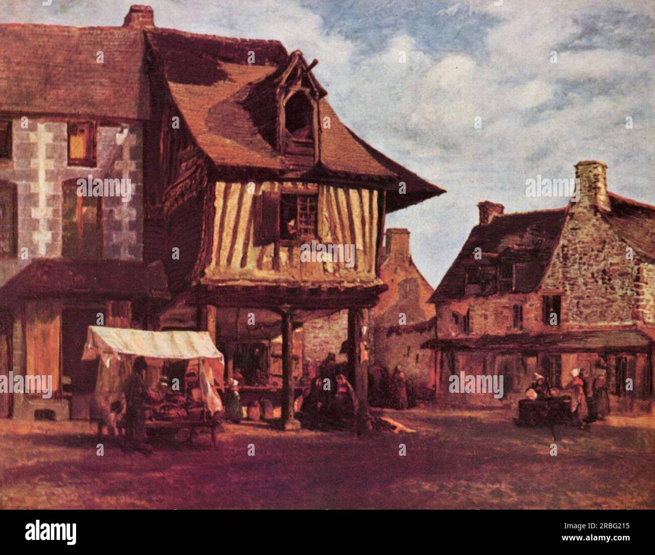 Market in Normandy 1848 by Theodore Rousseau Stock Photo - Alamy