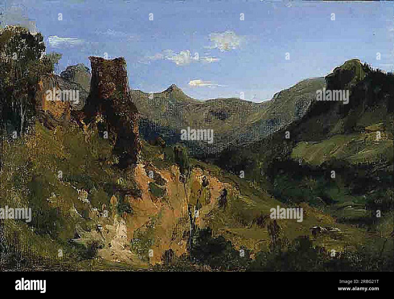 Valley in the Auvergne Mountains 1830 by Theodore Rousseau Stock Photo ...