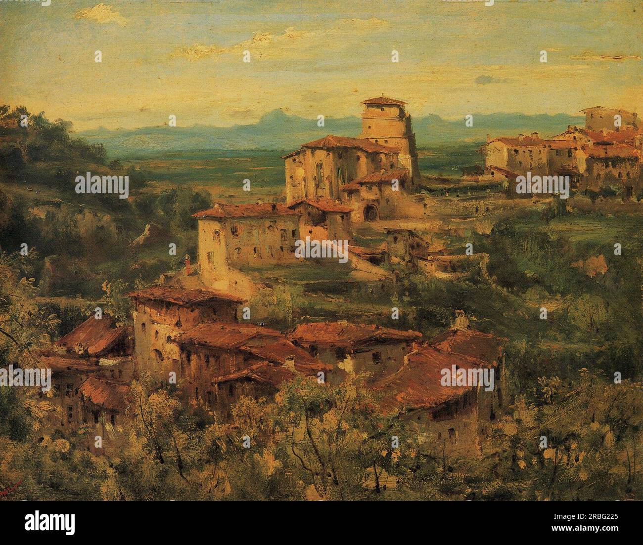 A town Thiers 1830; France by Theodore Rousseau Stock Photo - Alamy