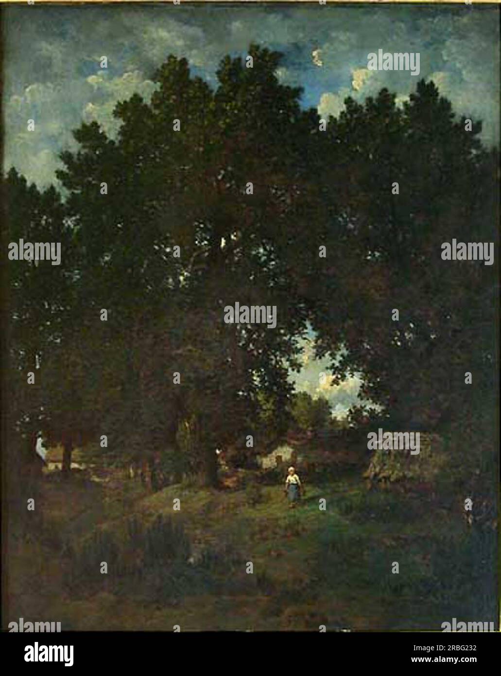 Village under the trees by Theodore Rousseau Stock Photo - Alamy